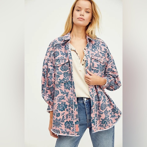 Free People | Jackets & Coats | Free People Emma Button Down Floral ...